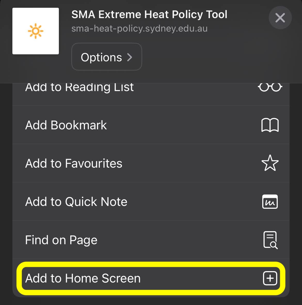 SMA Extreme Heat Policy Tool